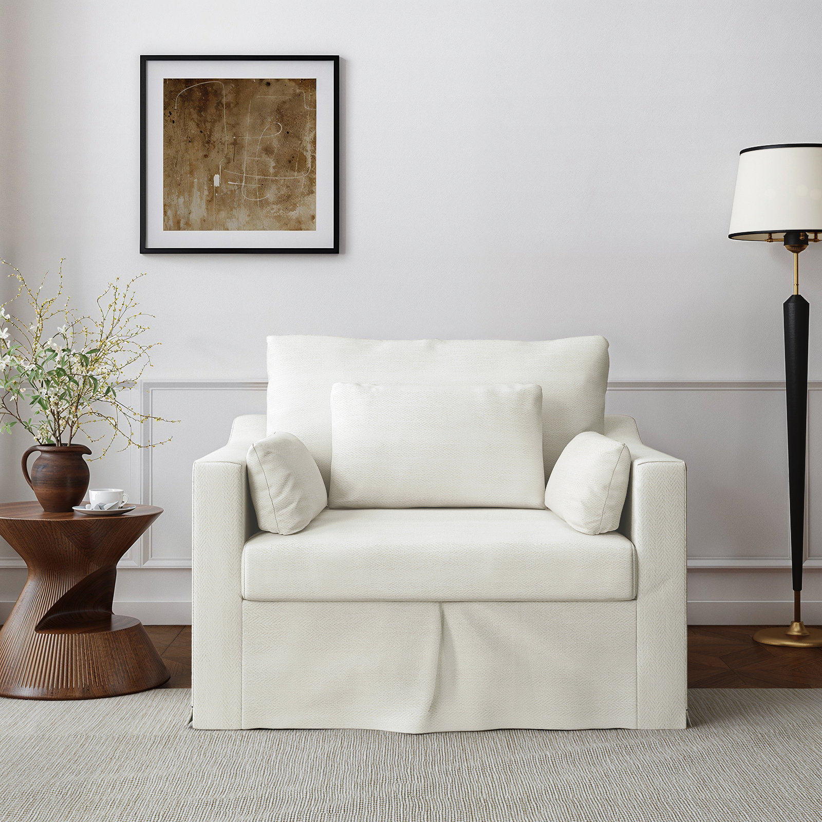 Ebern Designs Eulon 42 Upholstered Slipcovered Loveseat Reviews Wayfair